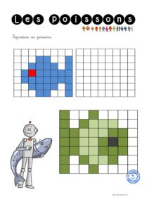 Maths – Pixel art poissons 1 – Bazoges-en-Pareds